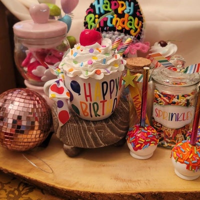 Happy Birthday Faux Cupcake Happy Birthday Sign Fake Birthday Cupcakes ...