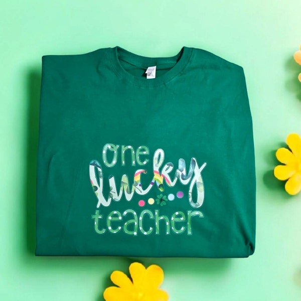 One Lucky Teacher St. Patrick's Day Rainbow Shamrock Educator Clipart ...