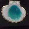 Ocean Resin Calico Scallop Shell Ornament Waves Beach Epoxy Handmade ...