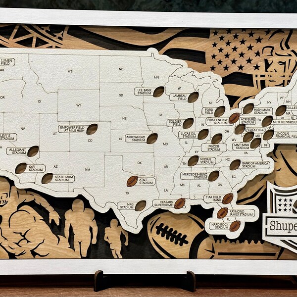 Football Stadium Travel Map / Football / Stadium Tracker / Football ...