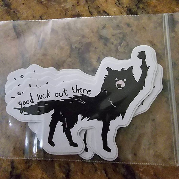 Good Luck Out There Fantastic Mr Fox Wolf Fist of Solidarity Sticker - Etsy