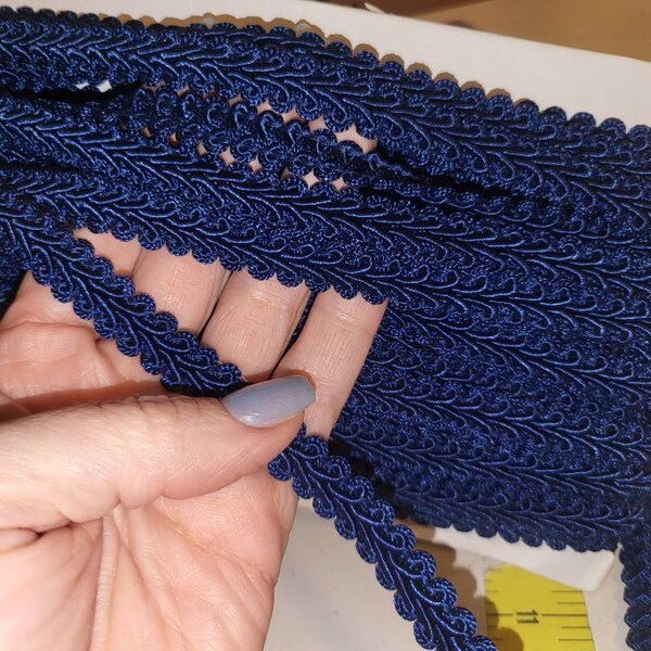 5 Yards 1/2" Navy Blue Gimp Braided Trim, Gimp Braid, Braided Cord ...