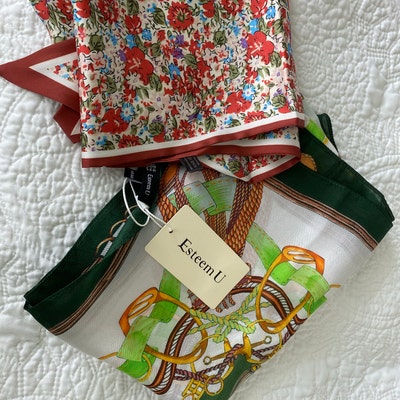 100% Silk Scarf Mulberry Silk Scarf Wild Flower Scarf Wild Flower Scarf ...