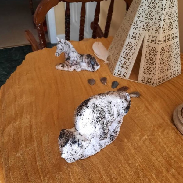 Windblown Horse, Mustang, Pony Statue Horse Hair Pottery, Wyoming Made ...