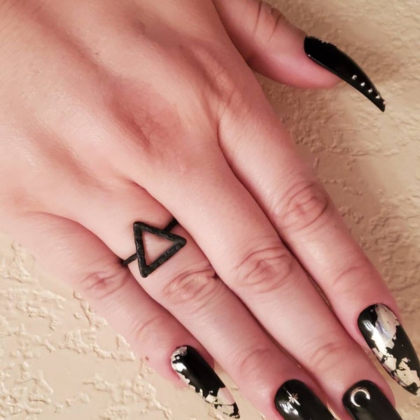 FIRE ELEMENT Ring - Fire Alchemy Symbol - Occultism Occult Esoteric ...