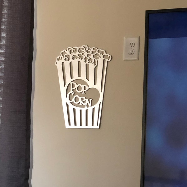 Movie Theater Popcorn Metal Home Theater Decor - Movie Theater Decor ...