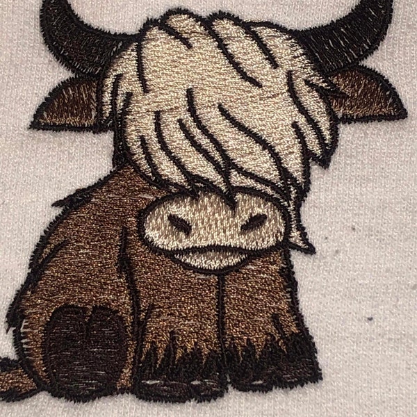 Highland Cow 1 PES DST Machine Embroidery Instant Download Digital ...