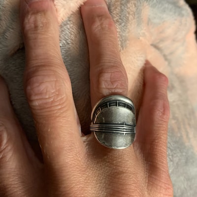 Banjo Ring Sterling Silver Finish Large Banjo Ring - Etsy