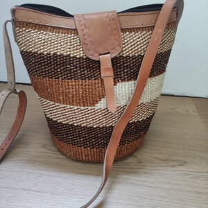 Sisal Woven Basket Bag, African Woven Market Handbag Summer Bag, Kenyan ...
