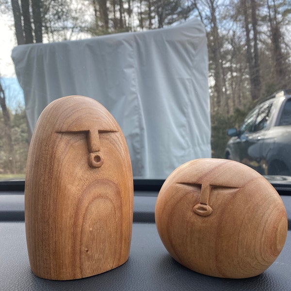 Funny Face, Funny Wood Meme, Wood Face Figurine, Wood Carving, Table ...