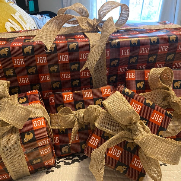 Personalized Buffalo Check Gift Wrap Perfect for First Birthday or ...