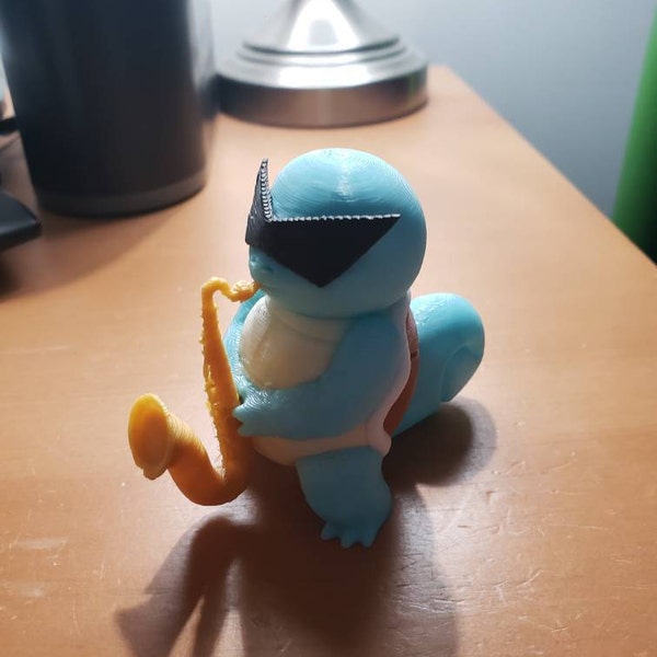 Squirtle Saxophone Figure (3D Printed), Pokemon Fan Gift, Viral Meme ...