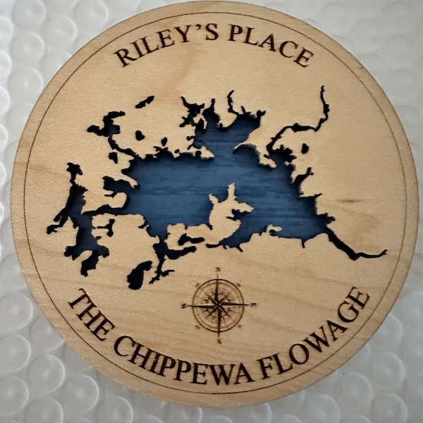 Personalized Wood River Map - Custom Engraved Wooden River Map - Unique ...