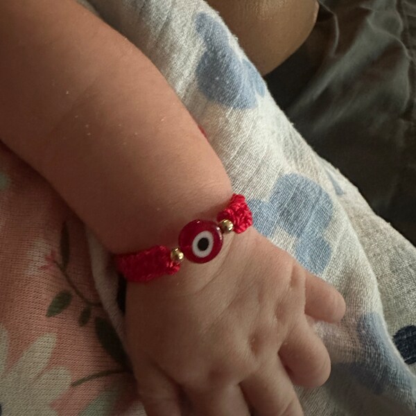 Dainty Evil Eye Bracelet, Evil Eye Bracelet, Mal De Ojo Bracelet, Red ...