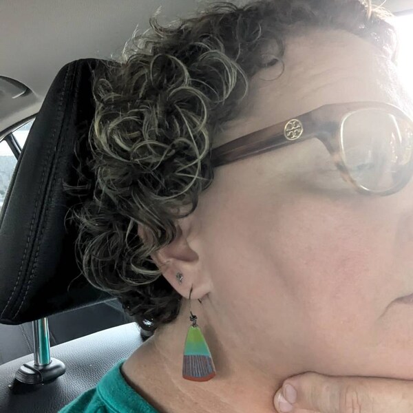 Enamel on Copper/sterling Oxidized Embellishments on Ox Copper Disc/ss ...