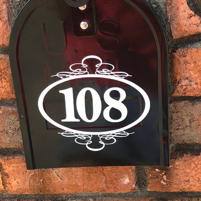 Mailbox Numbers With Fancy Frame Vinyl Decal - Etsy