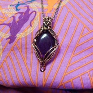 Red Fire Labradorite Pendant Copper Wire Wrapped Pendant Gemstone ...