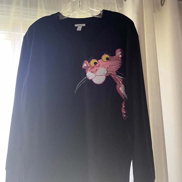 Cartoon Panther Sequined Applique Patch,paillette Patch,sequins Cartoon Patch Supplies for Coat ...