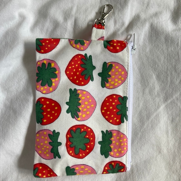 Cute Strawberry Coin Purse | Strawberry, Kawaii, Zipper Pouch, Travel ...