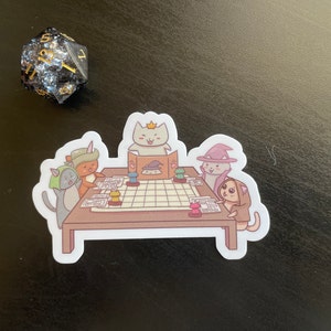 Cats Playing Rpg Sticker Rpg Sticker Tabletop Gaming Sticker RPG ...