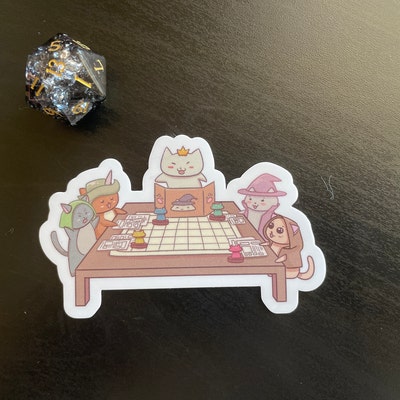 Cats Playing Rpg Sticker Rpg Sticker Tabletop Gaming Sticker RPG ...