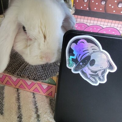 Bowing Skelebun Holographic Rabbit Vinyl Sticker A Spooky Halloween ...