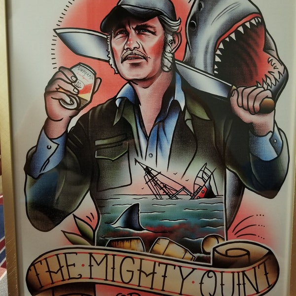 The Mighty Quint Tattoo Print - Etsy