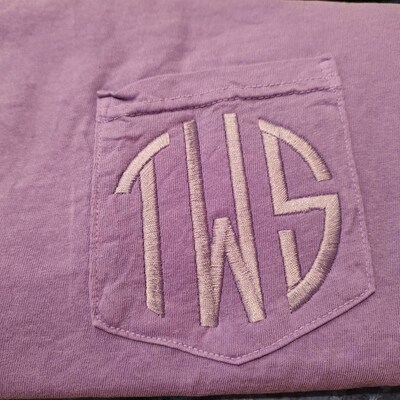 Monogram Comfort Colors Pocket Shirt, Monogrammed Pocket Tee ...