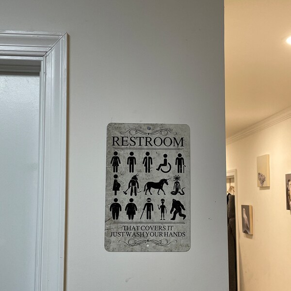 Funny Restroom Metal Sign: All-inclusive Bathroom Decor - Etsy