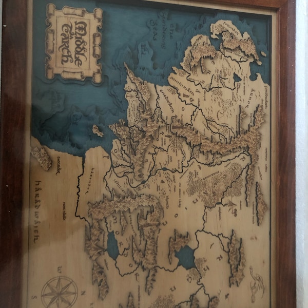 Middle Earth 3D Wood Map - Etsy
