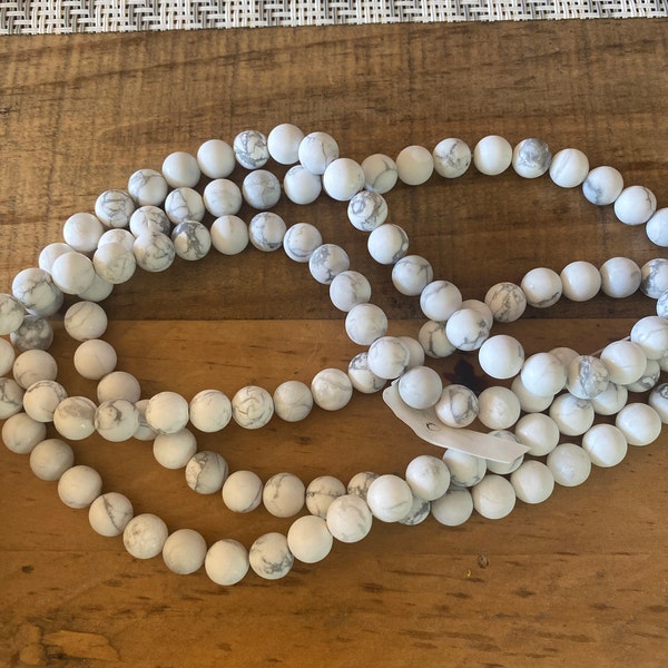 Natural White Howlite Beads Matte White Howlite 4mm 6mm 8mm 10mm 12mm ...