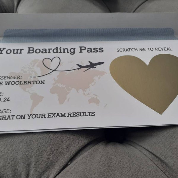 Personalised Scratch off Boarding Pass, Customised Surprise Birthday ...