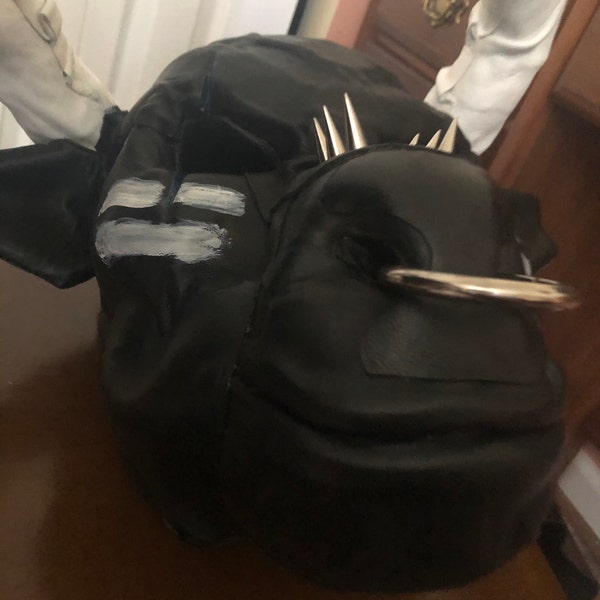 Black Brown Leather Helm "jormungandr", Dragon Images on the Temples ...