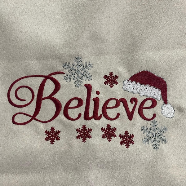 Christmas Embroidery Designs, Believe Embroidery Design, Believe ...