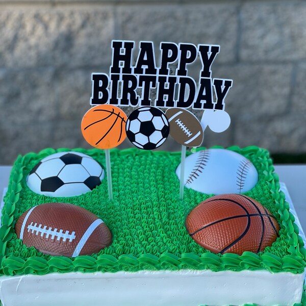 Sports Cake Topper , Sport Balls Birthday, Sports Birthday Decorations ...