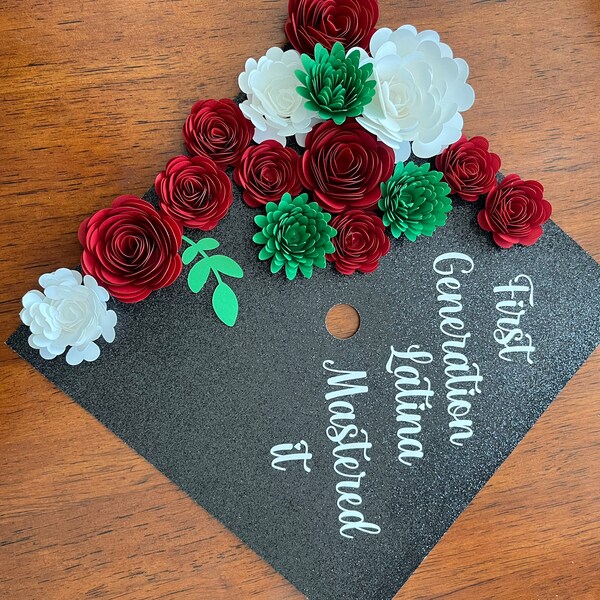 Graduation Cap Topper Mexico Flag Colors First Gen Educated Latina ...