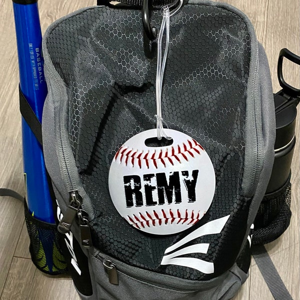 Round Tag, Personalized Sports Bag Tag, Backpack Name Tag, Custom ...