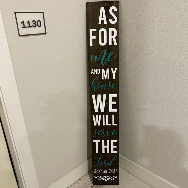 Scripture Porch Sign, Welcome Front Door Sign, Religious Housewarming ...