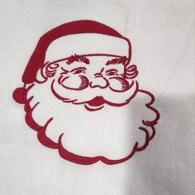 Retro Style Santa Face Machine Embroidery Design 4 Sizes - Etsy
