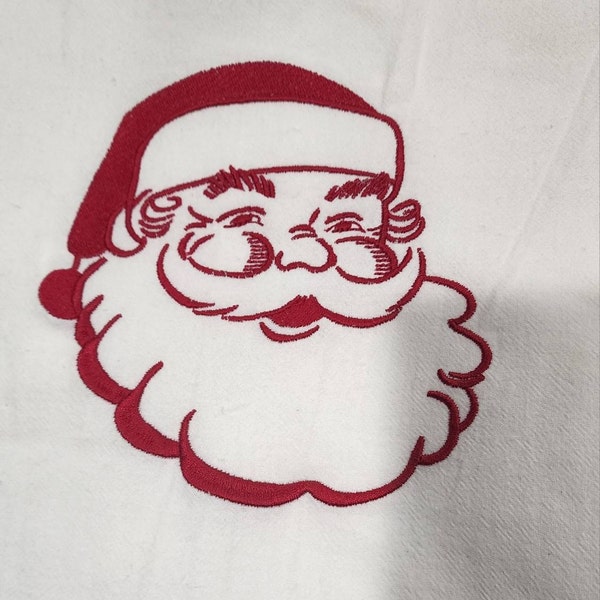 Retro Style Santa Face Machine Embroidery Design - 4 Sizes - Etsy