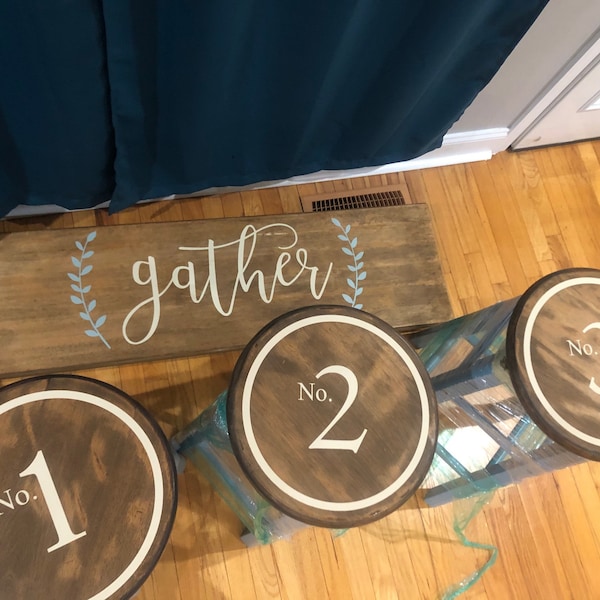 Farmhouse Stencil, Gather Stencil, Mylar Reusable Stencil, Gather With ...