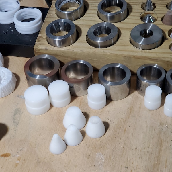 BIG Self Centering Coin Ring Punch Set, No Spacers Sizes 1/4", 3/8", 1/ ...