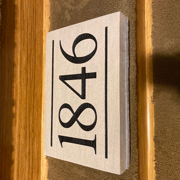 Framed Address, up to 5 Numbers, NO BORDER - for ANY Siding - 20"l X 10 ...