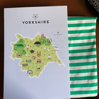 Yorkshire Map - Illustrated Map of Yorkshire Print / Travel Gifts ...