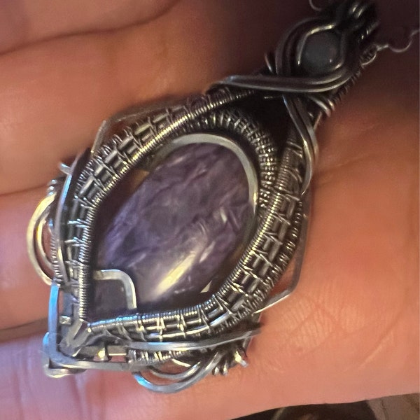 Blue Labradorite Skull Sterling Silver Wire Wrap With Opal - Wire ...