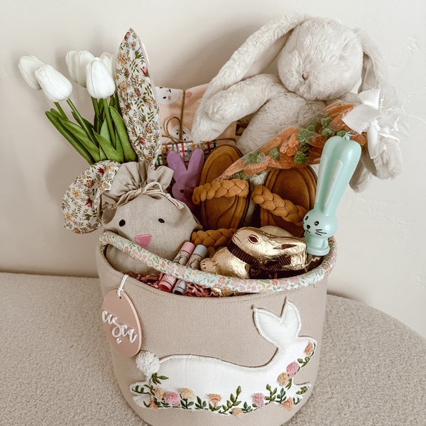 Personalized Name Easter Gift Basket Tag, Acrylic Gift Tag, Gift Wrap ...