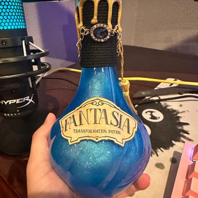 Final Fantasy Inspired HOLY WATER Potion Bottle With Magical Swirling ...