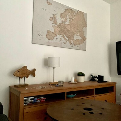 European Vintage Poster Large Europe Map Canvas Wall Art Detailed ...