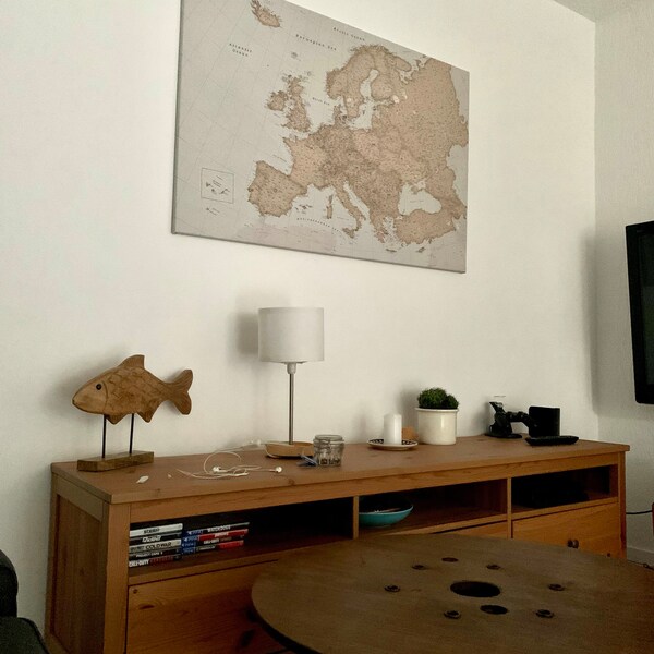 European Vintage Poster - Large Europe Map Canvas Wall Art - Detailed ...