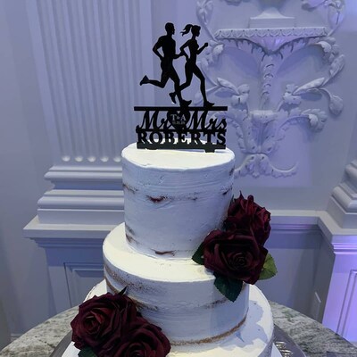 Athlete Wedding Mr and Mrs Topper,runner Wedding Mr Mrs Cake Topper ...